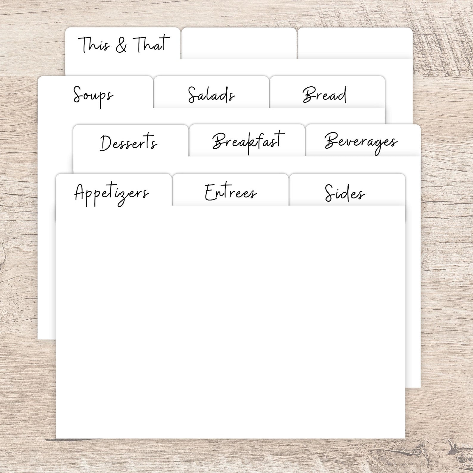 Recipe Box Dividers 4x6, Card Divider Tabs, Recipe Box Labels ...