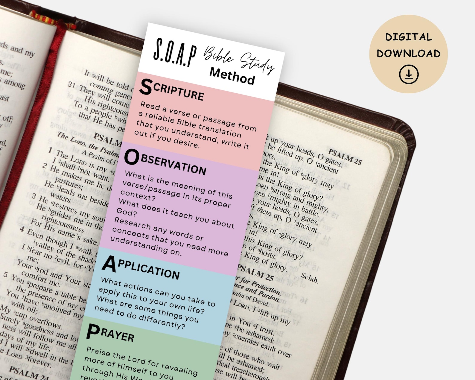 SOAP Bible Study Guide, SOAP Bible Study Printable, Bible Study SOAP ...