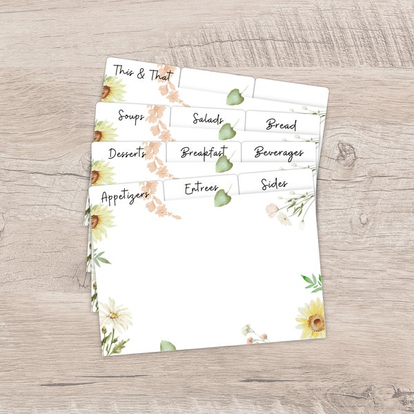 4x6 Blank Recipe Dividers - Etsy