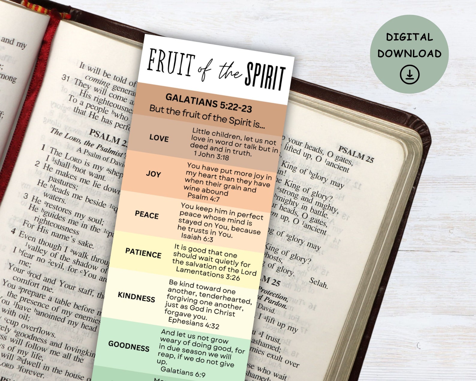 Fruit of the Spirit Printable Bookmarks, Galatians 5 22 23, Fruit of ...