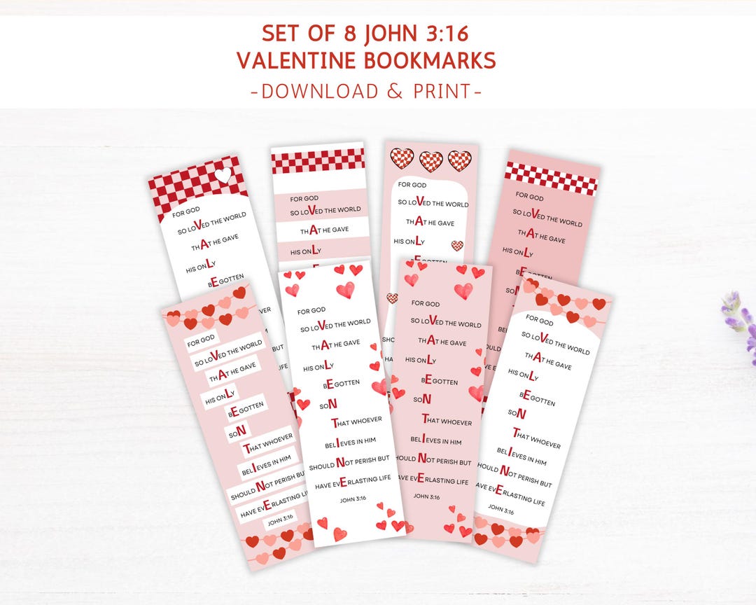 Bible Verse Valentine Bookmark, Christian Valentine Bookmark PNG ...