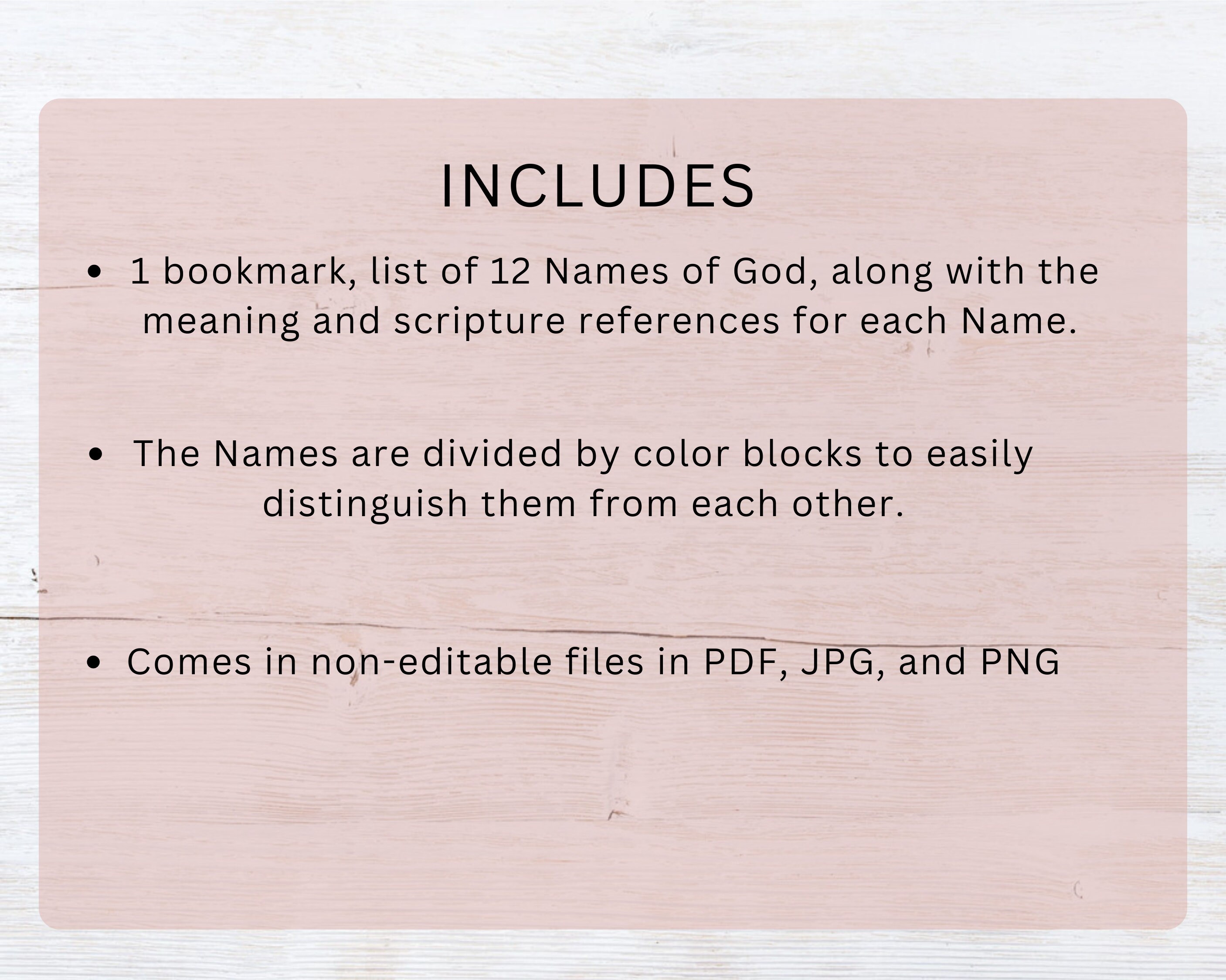 Names of God Bookmark, Names and Attributes of God, Printable Bible ...
