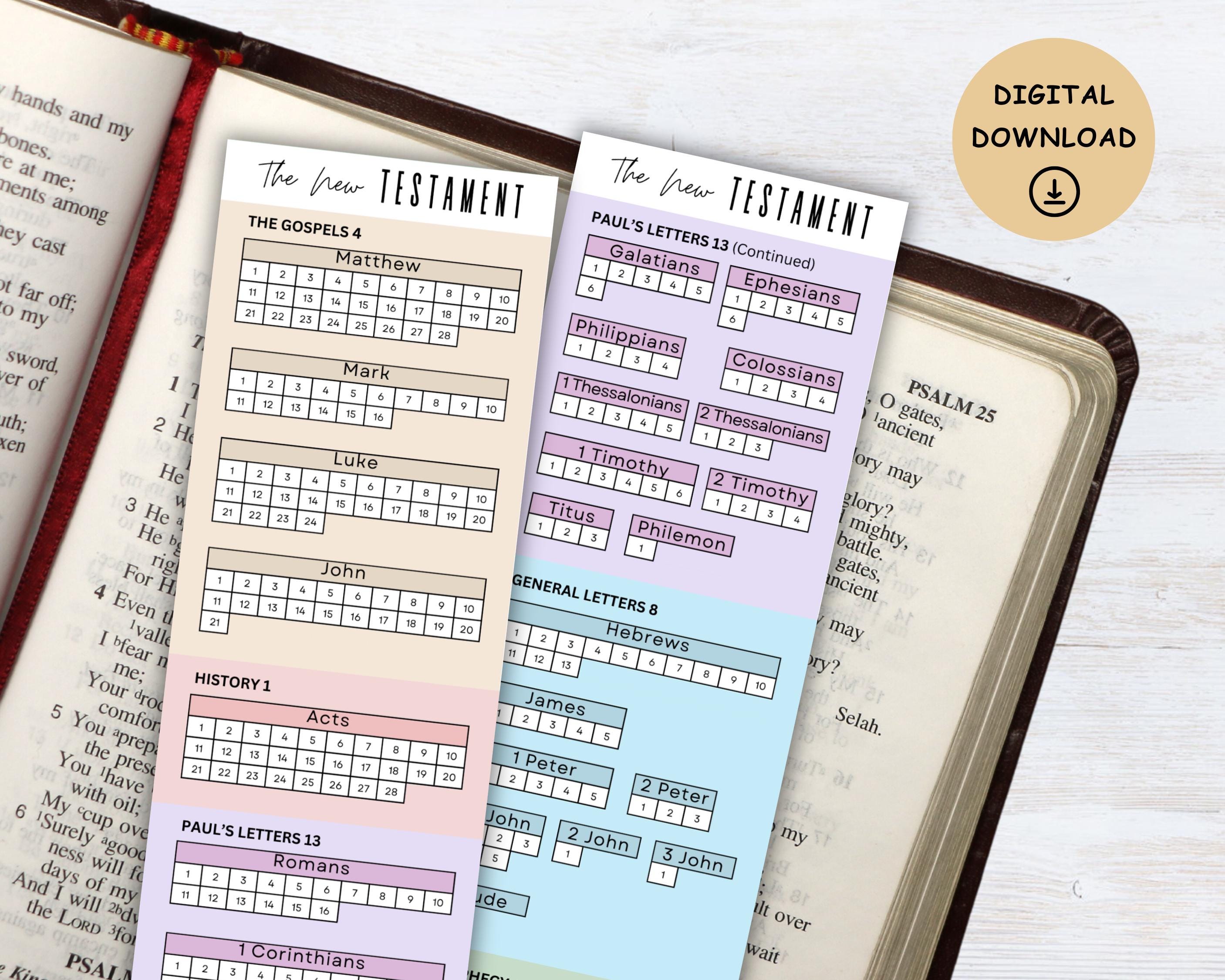 Bible Reading Tracker Bookmark, Bible Tracker Bookmark, Bible Tracker ...