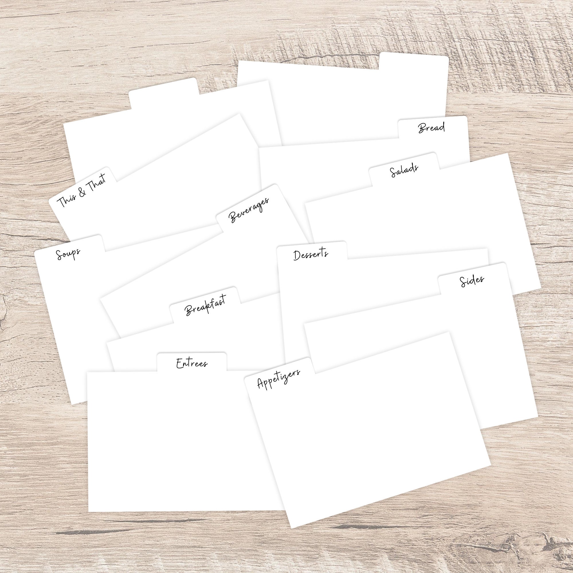 Recipe Box Dividers 4x6, Card Divider Tabs, Recipe Box Labels ...
