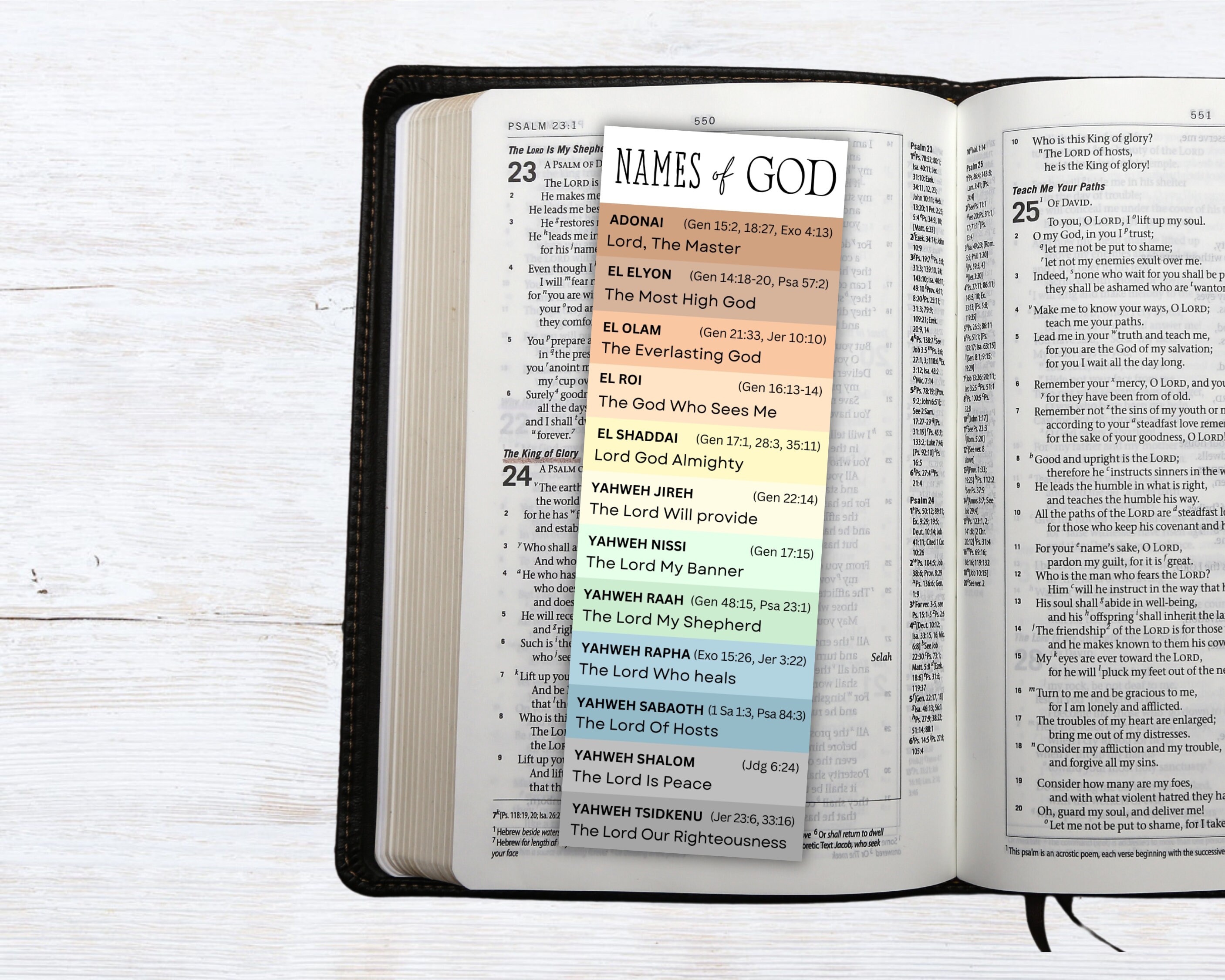 Names of God Bookmark, Printable Bible Bookmark, Names of God Printable ...