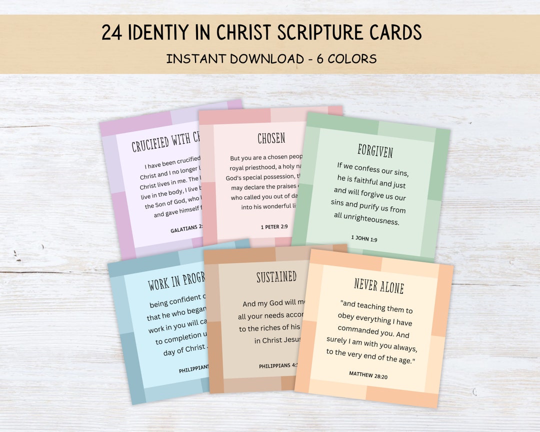 Who I Am in Christ, Identity in Christ Printable, Identity in Christ ...