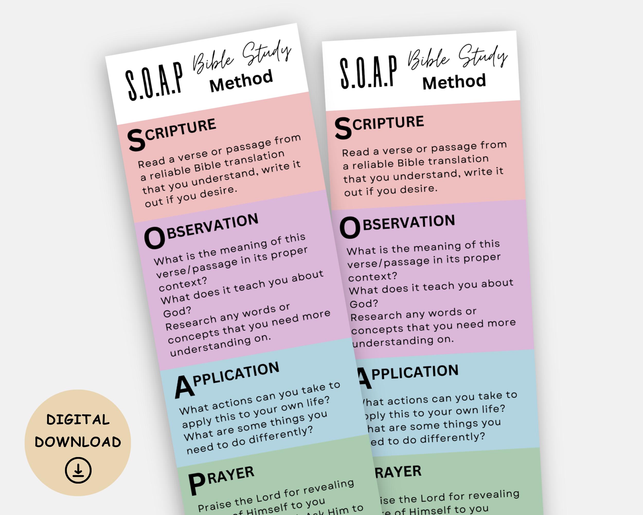 SOAP Bible Study Guide, SOAP Bible Study Printable, Bible Study SOAP ...