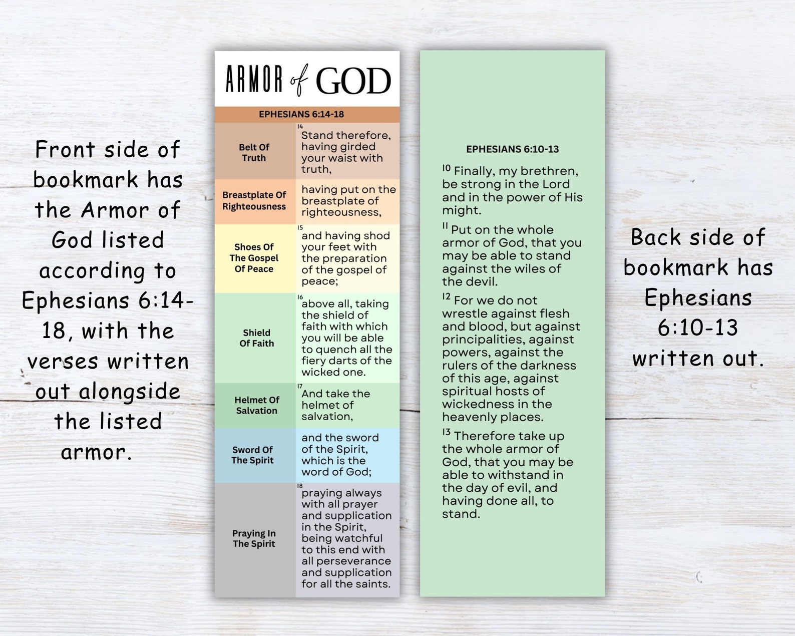 Armor of God Ephesians 6:10 Bookmark, Full Armor of God, Ephesians 6 10 ...