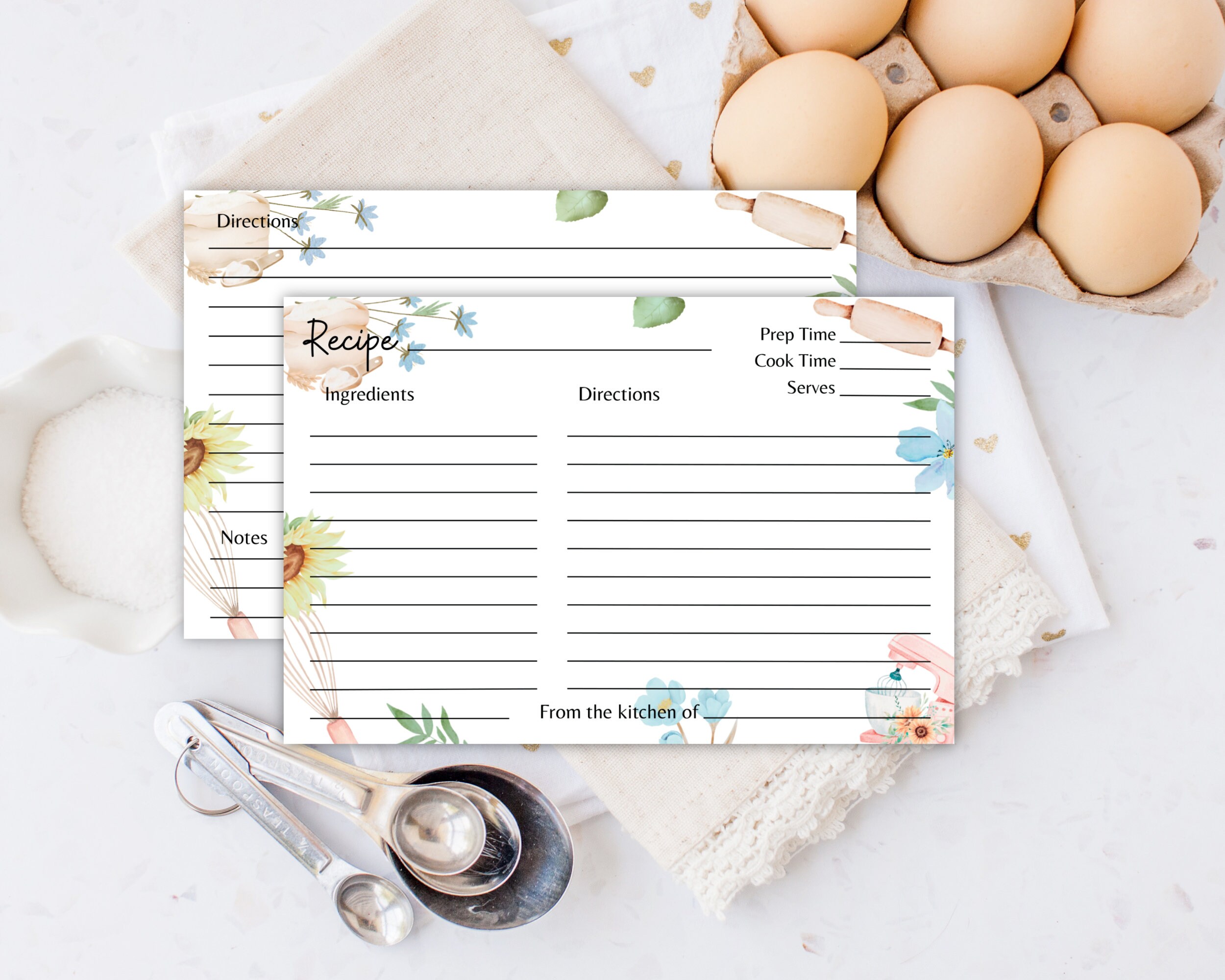 Farmhouse Recipe Card, Recipe Card Dividers 4x6, Recipe Cards and ...