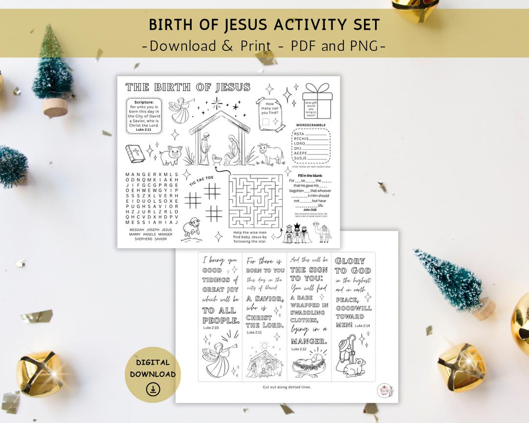 Birth of Jesus Nativity, Birth of Jesus Kids Christmas Activity Church ...