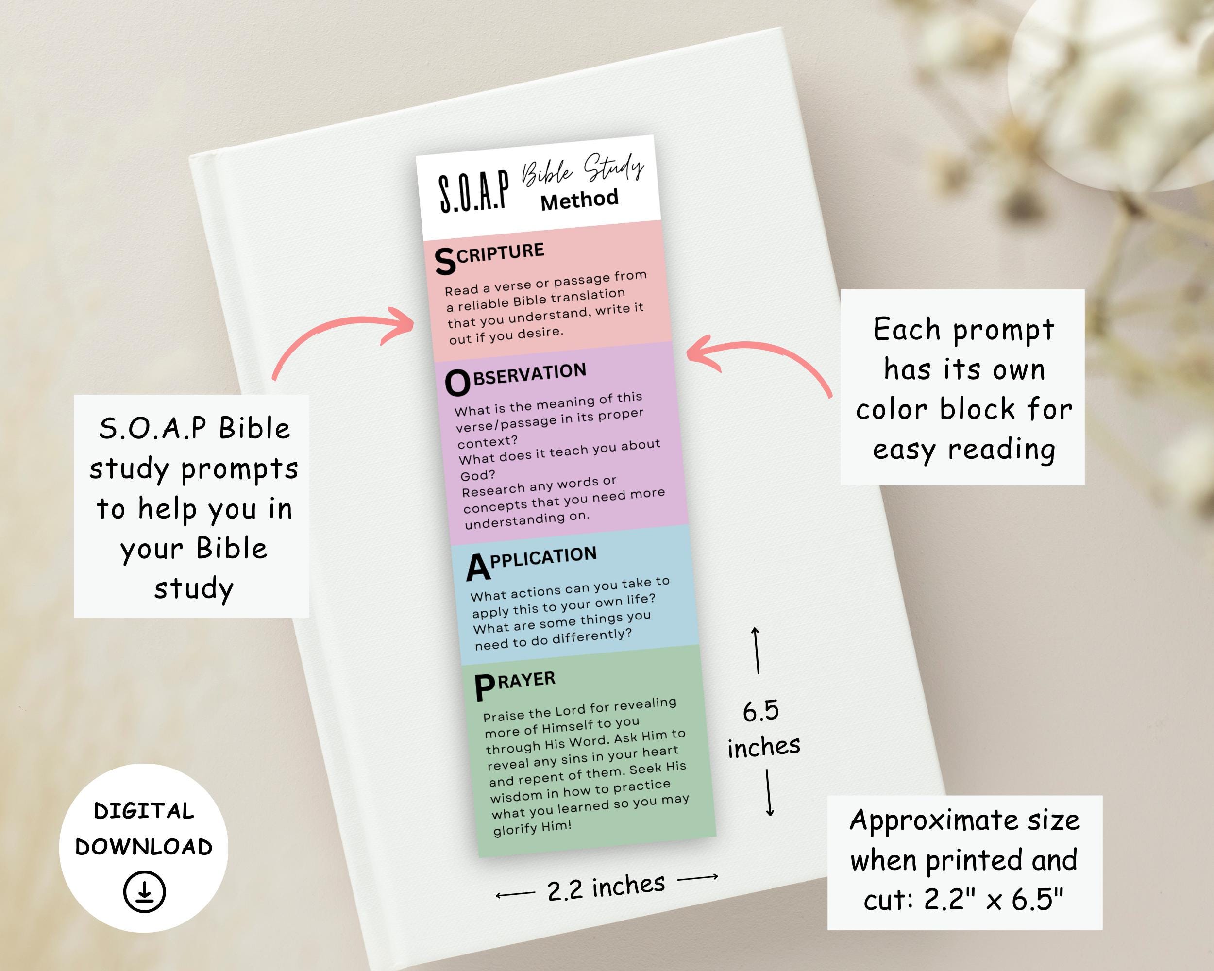 SOAP Bible Study Guide, SOAP Bible Study Printable, Bible Study SOAP ...