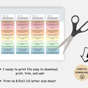 The Ten Commandments, Ten Commandments Printable Bookmark, Ten ...