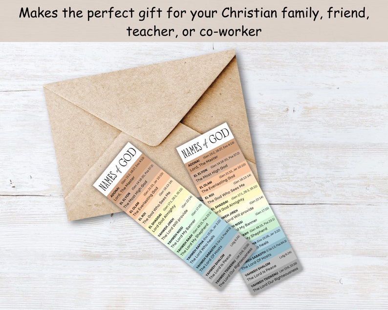 Names of God Bookmark, Printable Bible Bookmark, Names of God Printable ...