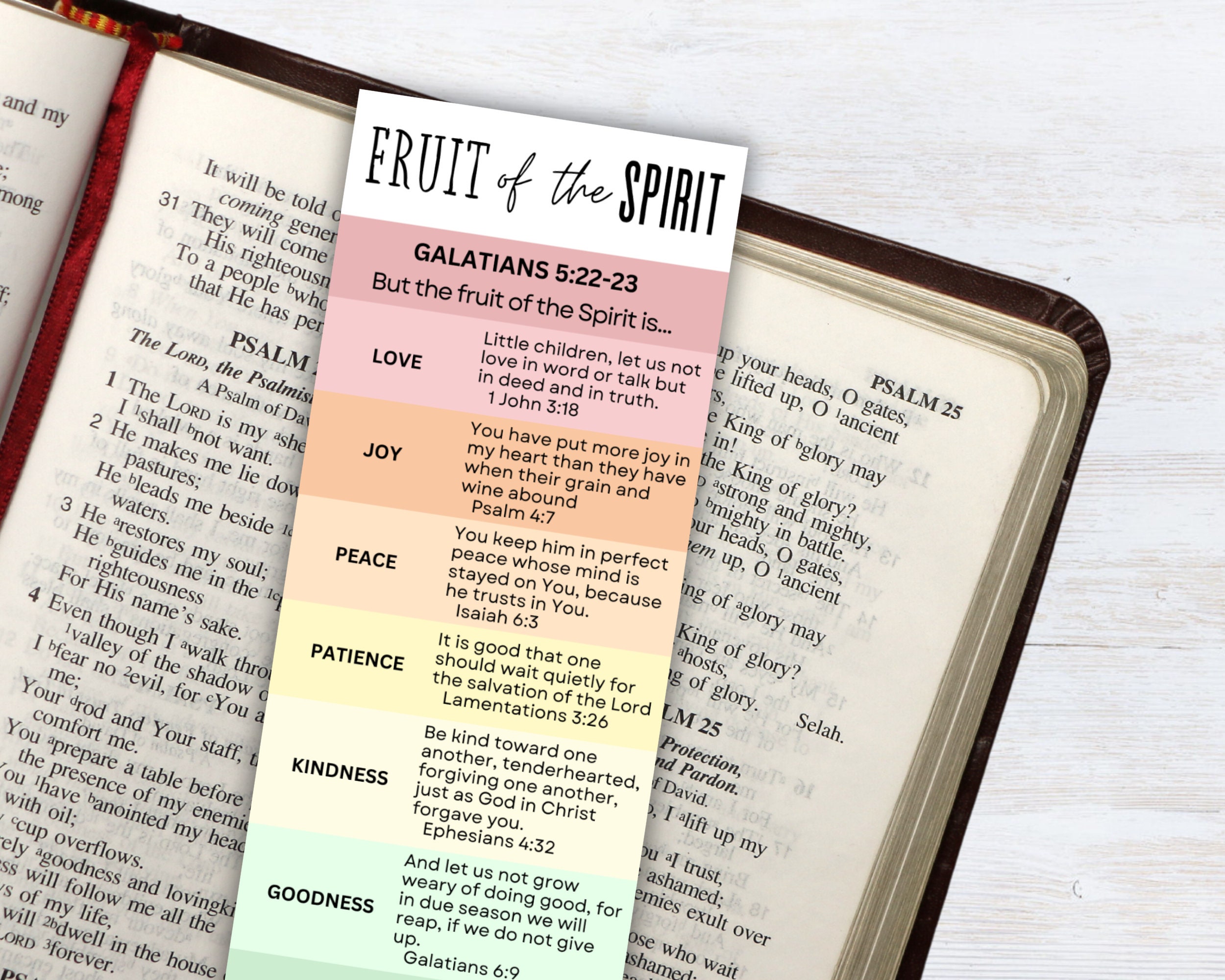 Fruit of the Spirit Bookmarks, Fruit of the Spirit Printable, Galatians ...