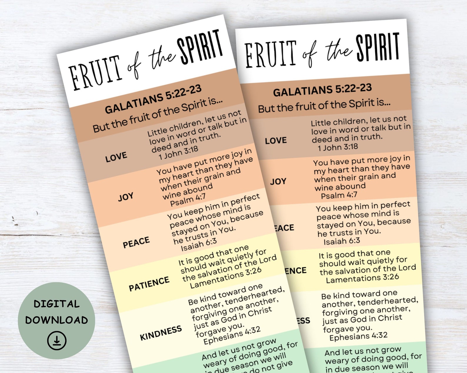 Fruit of the Spirit Printable Bookmarks, Galatians 5 22 23, Fruit of ...