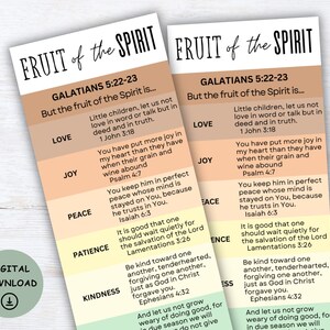 Fruit of the Spirit Printable Bookmarks, Galatians 5 22 23, Fruit of ...