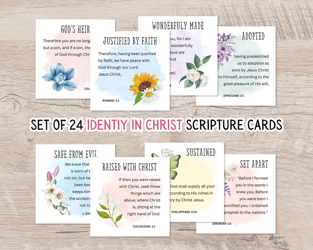 Who I Am in Christ, 24 Identity in Christ Cards Printable, Christian ...