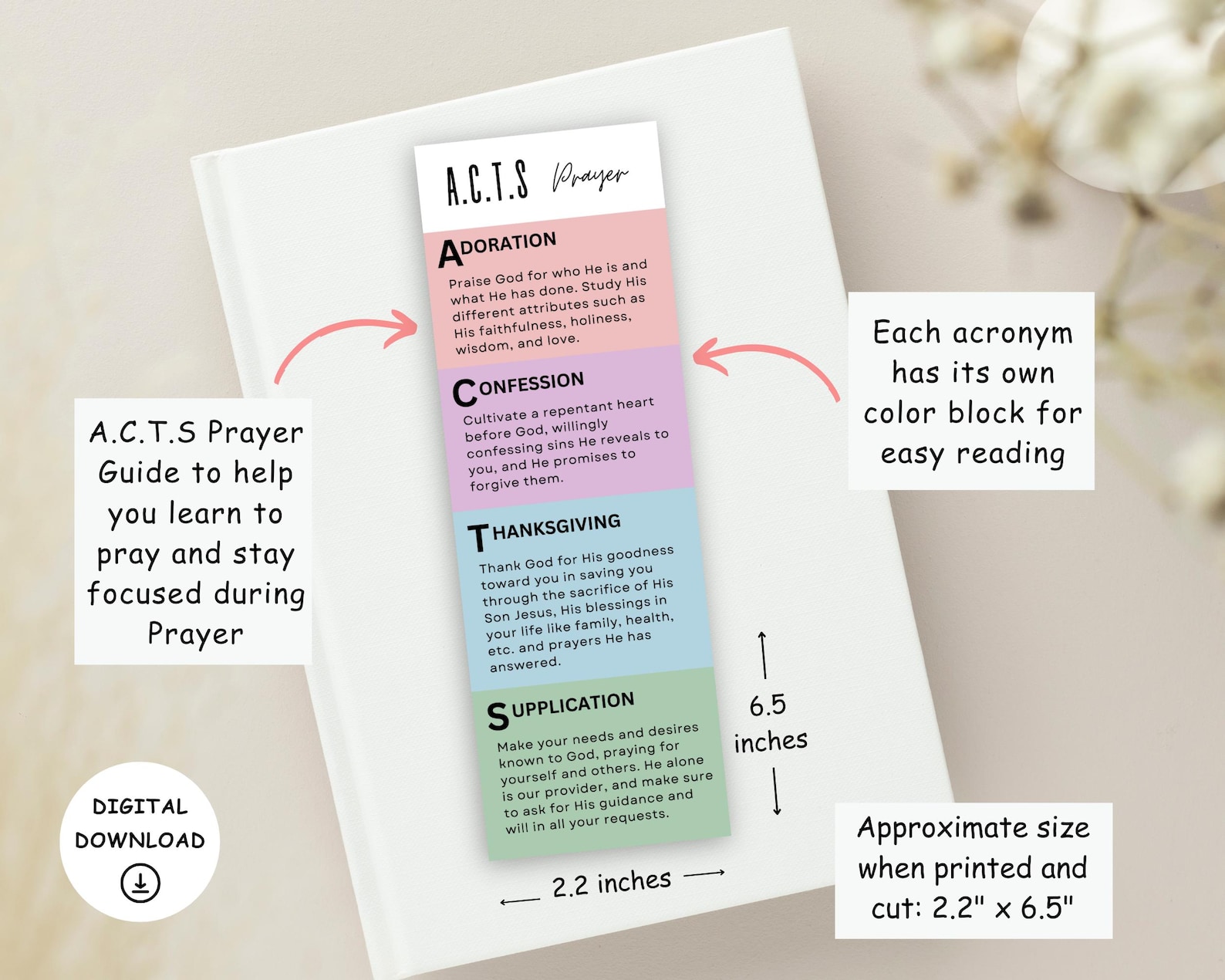 Acts Prayer Model, Prayer Bookmark Printable, Acts Bible Study ...