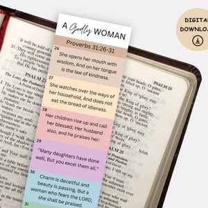 Proverbs 31 Bookmark, Printable Christian Bookmarks, Proverbs 31 Woman, Godly Woman, Christian ...