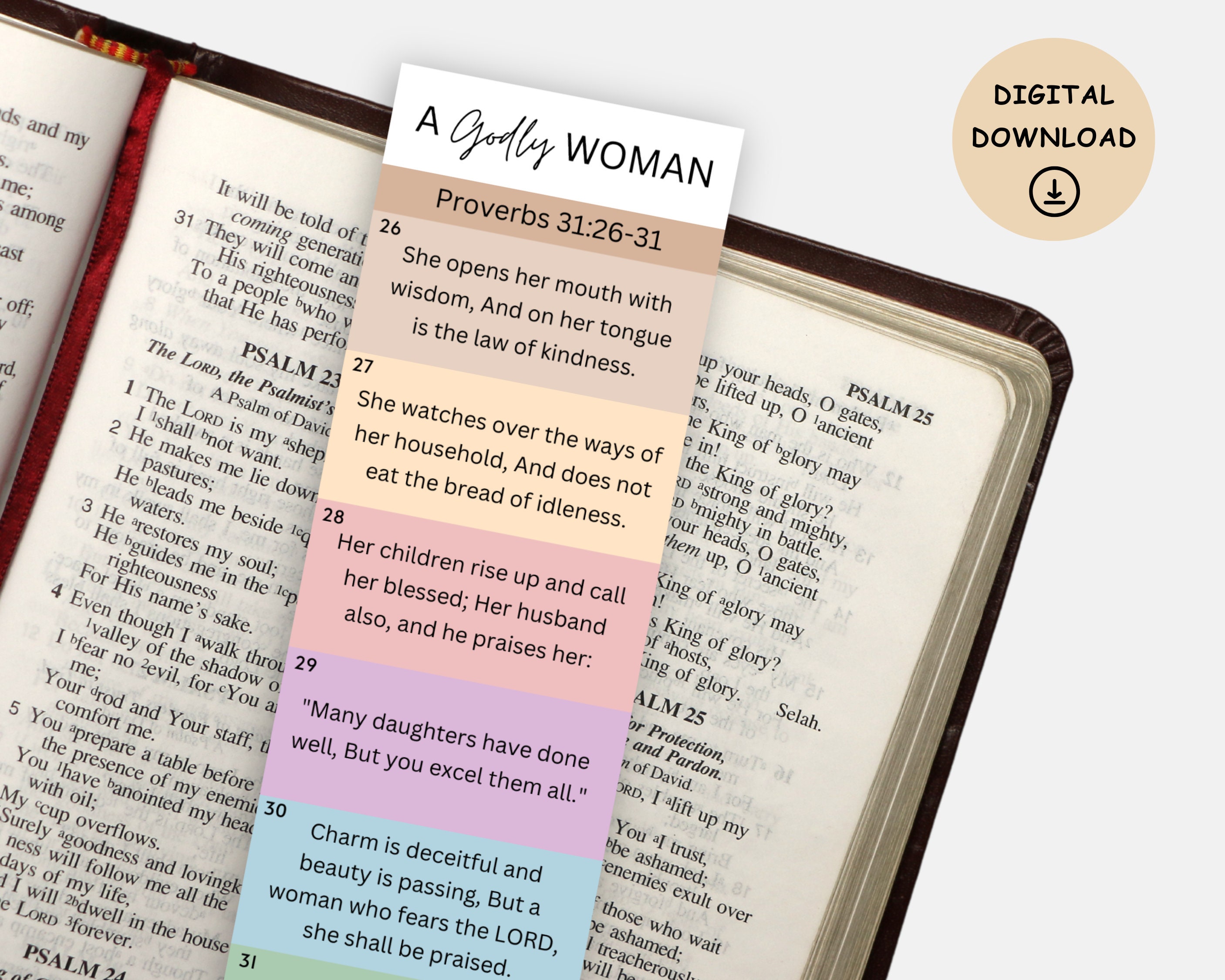 Proverbs 31 Bookmark, Printable Christian Bookmarks, Proverbs 31 Woman ...