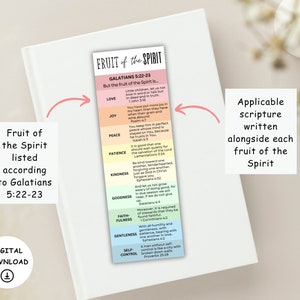 Fruit of the Spirit Bookmarks, Fruit of the Spirit Printable, Galatians ...