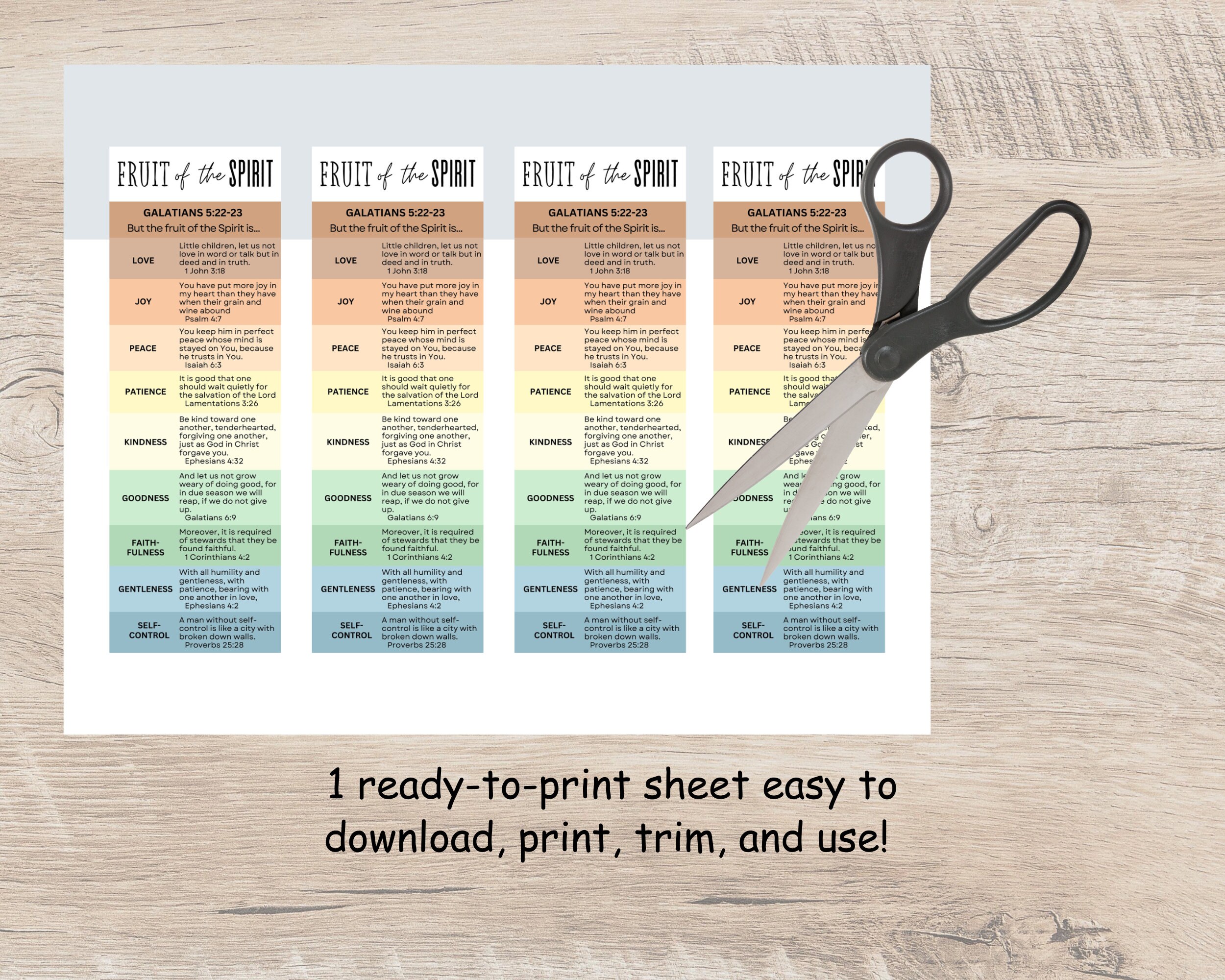 Fruit of the Spirit Printable Bookmarks, Galatians 5 22 23, Fruit of ...