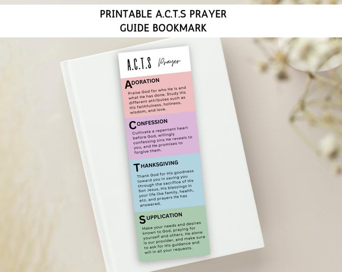 Acts Prayer Model, Prayer Bookmark Printable, Acts Bible Study, Christian Prayer Bookmark, Bible ...