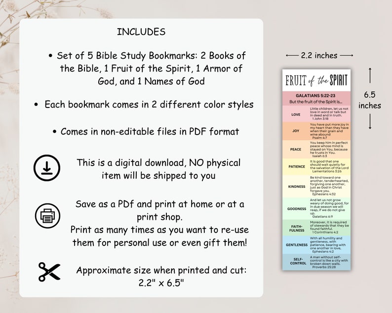 Bible Study Bookmark Set, Bible Study Tools, Printable Bible Bookmark ...