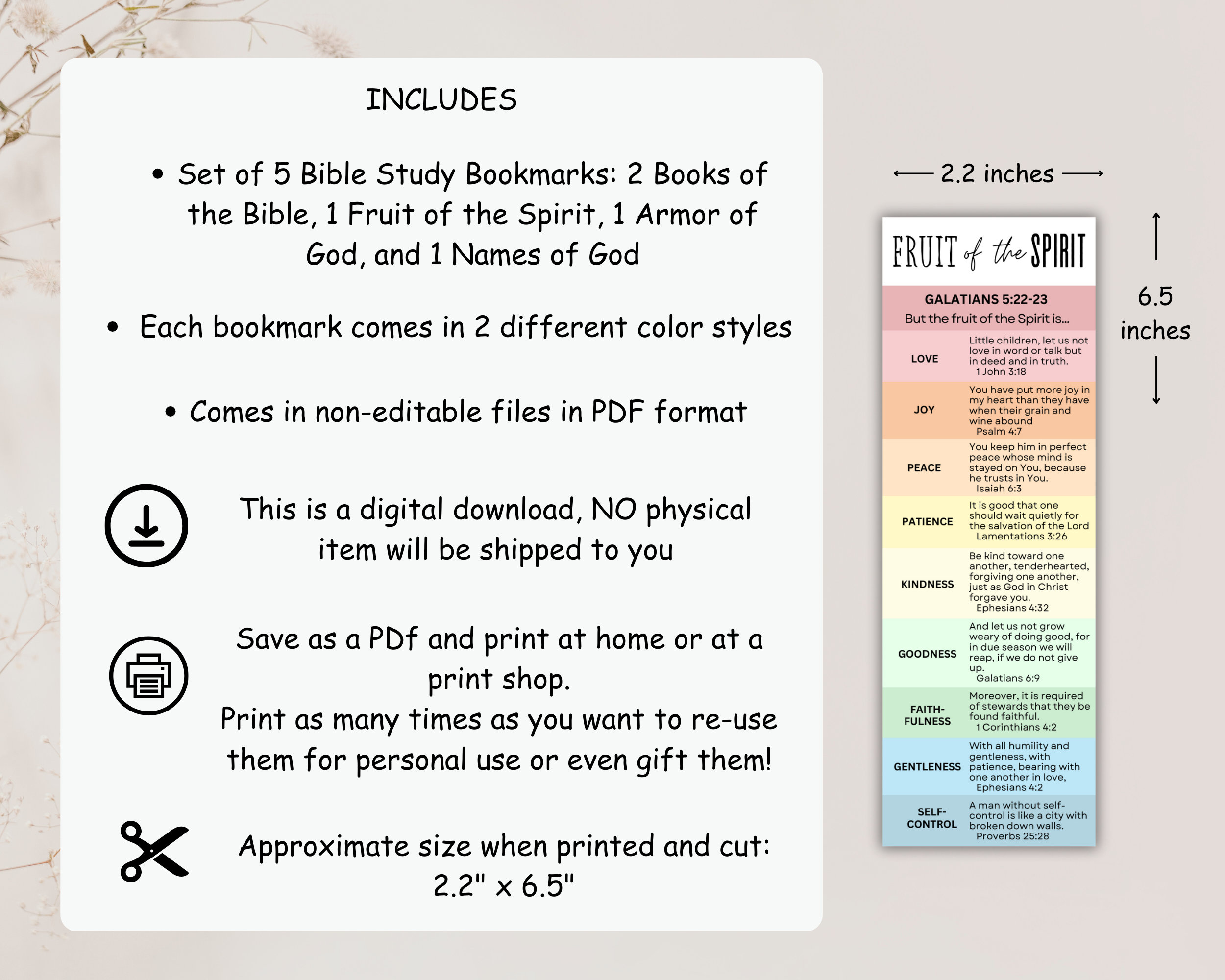 Bible Study Bookmark Set, Bible Study Tools, Printable Bible Bookmark ...