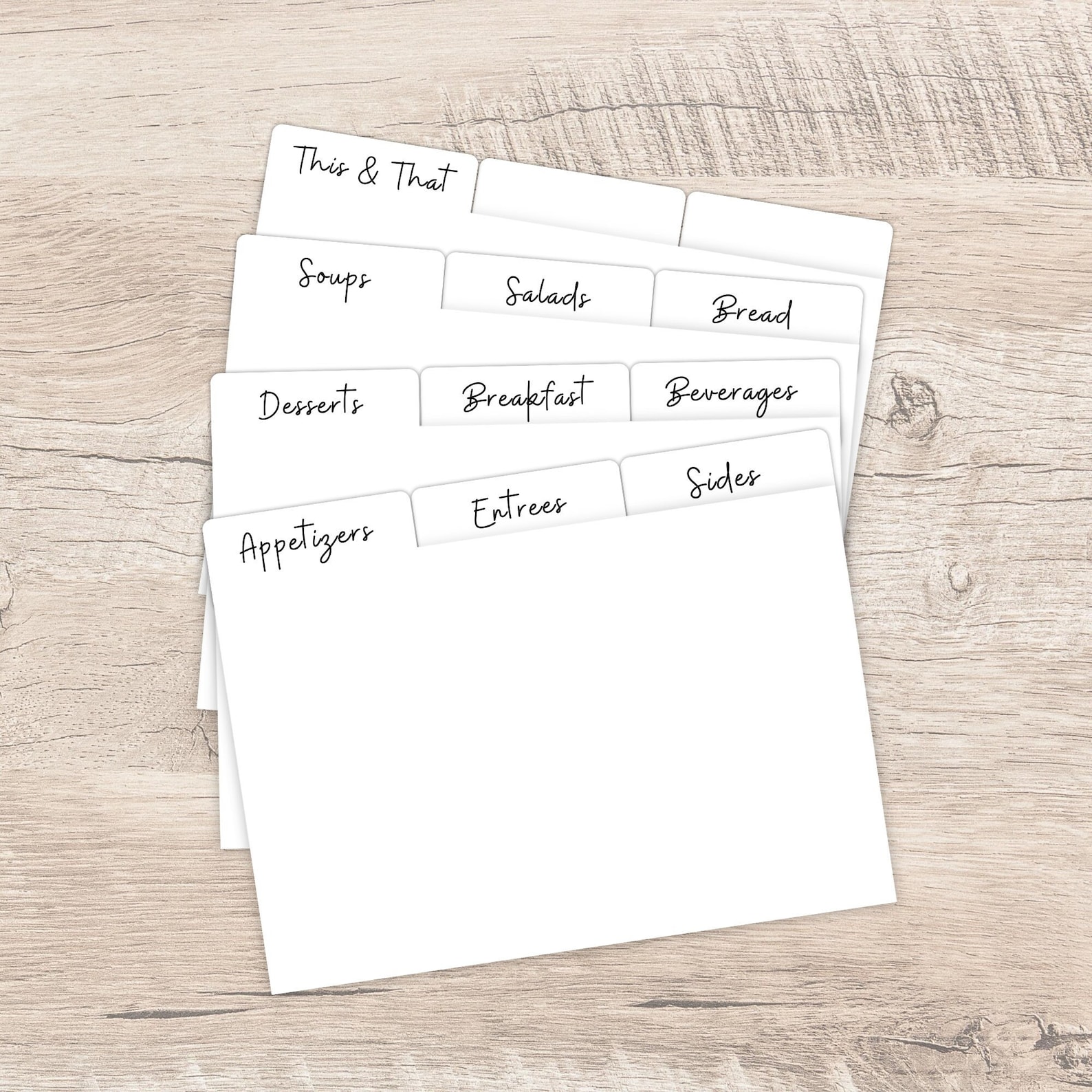 Recipe Box Dividers 4x6, Card Divider Tabs, Recipe Box Labels ...