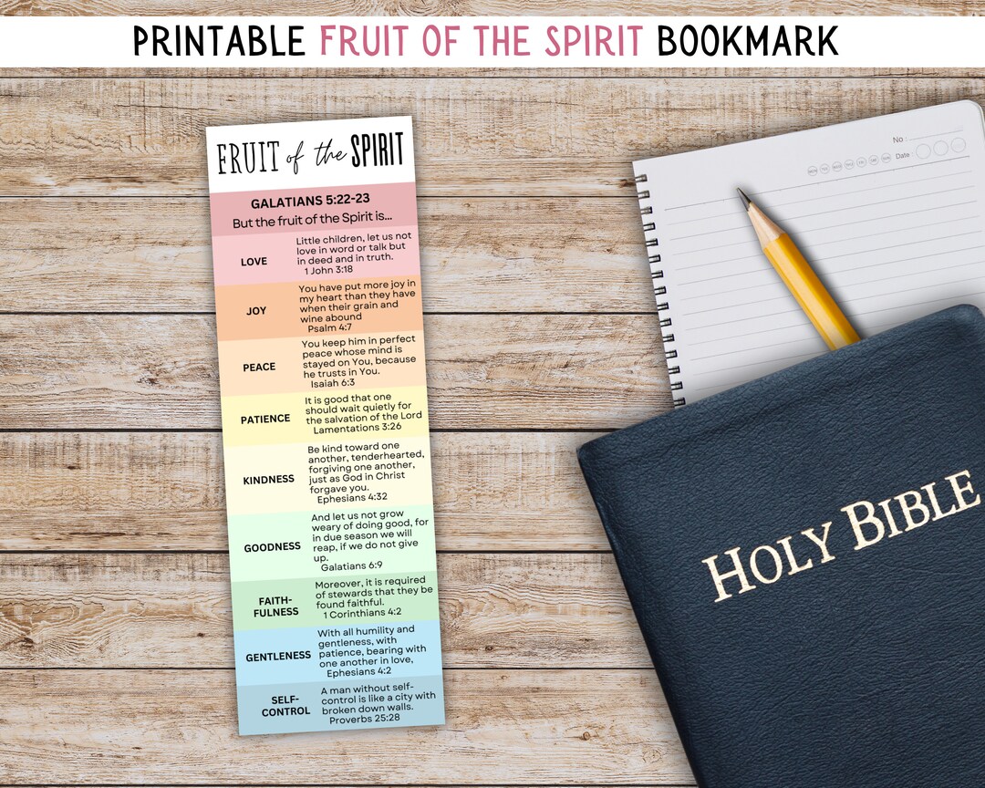 Fruit of the Spirit Bookmarks, Fruit of the Spirit Printable, Galatians ...