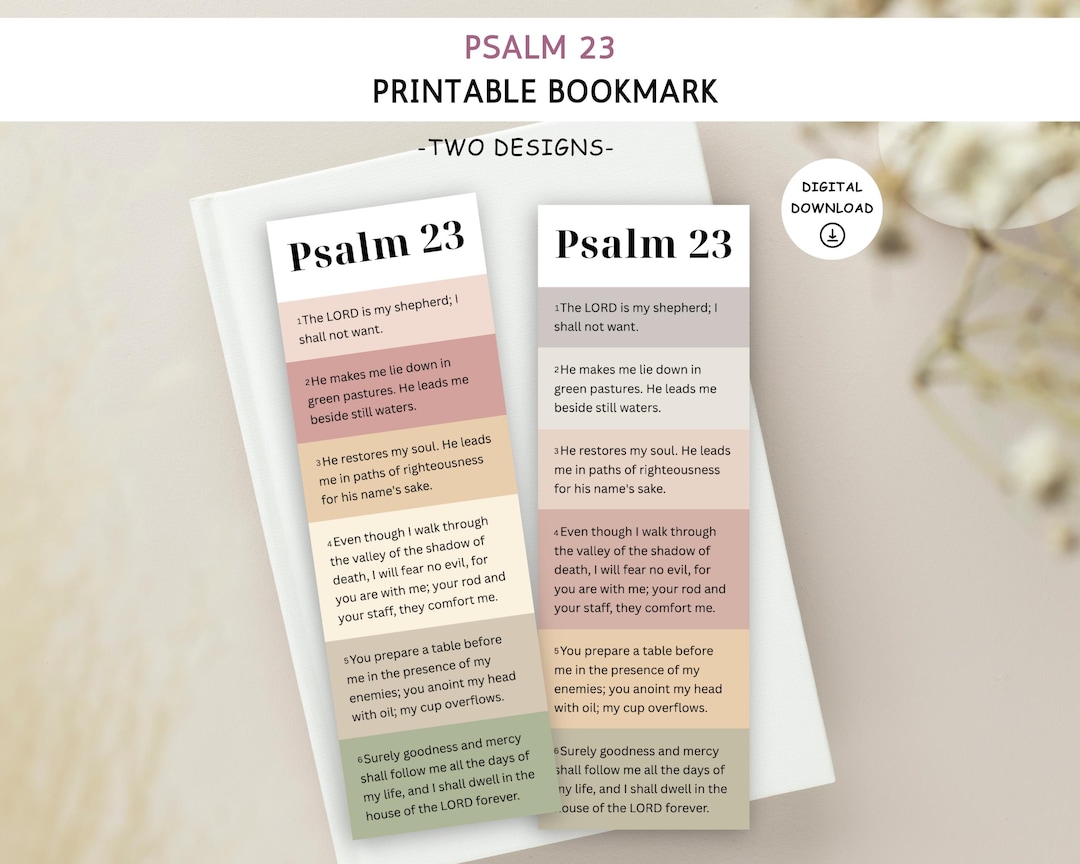 Psalm 23 Book Mark Printable, the Lord is My Shepherd Bookmark, PDF and ...
