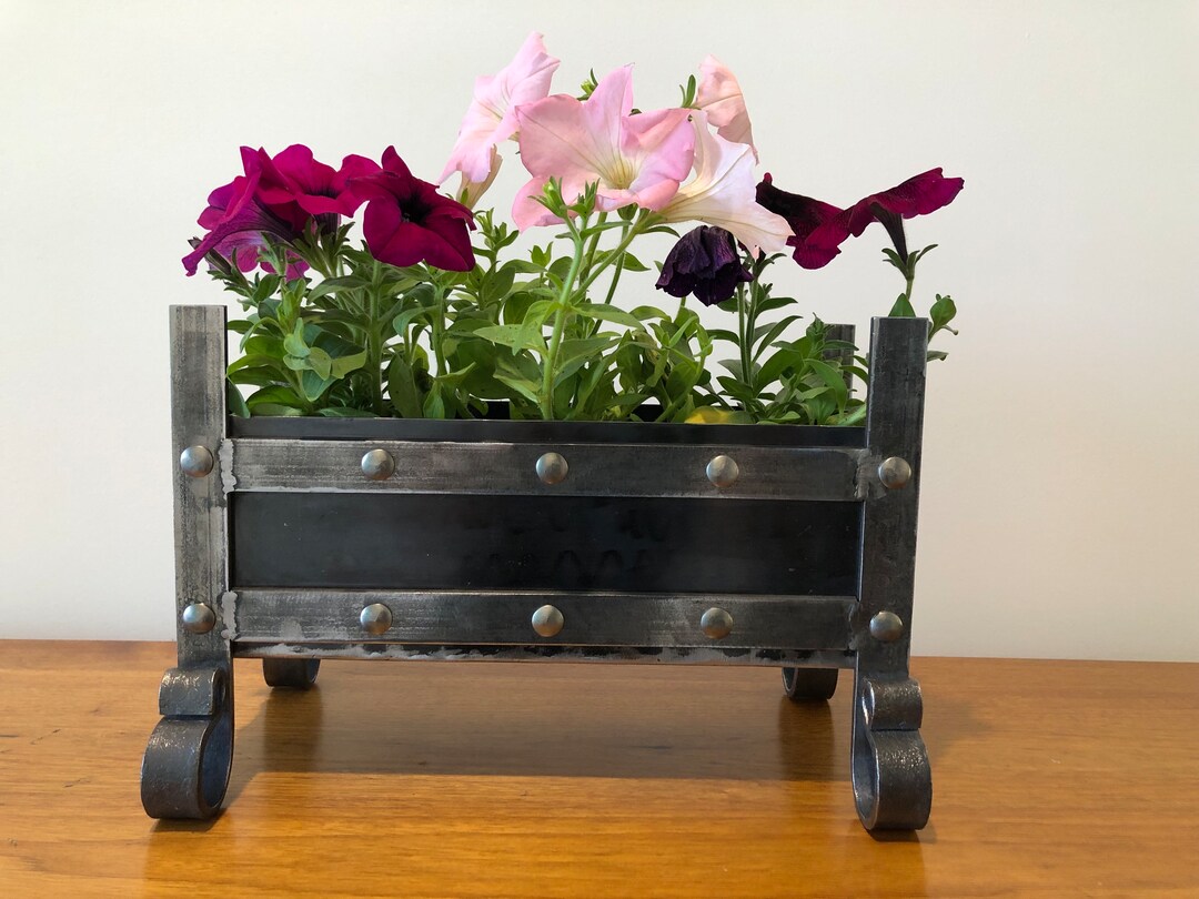 Hand Made Blacksmith Artisan Metal Tri Pot Plant Holder - Etsy
