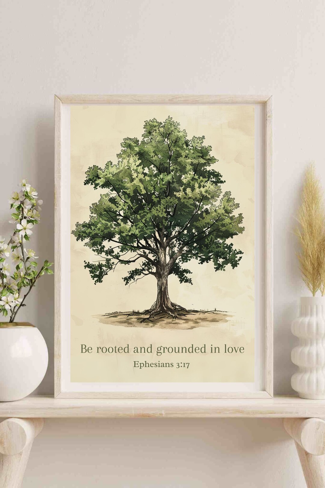 Be Rooted and Grounded in Love Bible Verse, LDS Christian Wall Art ...