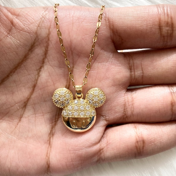 14k Gold Mickey Mouse Pendant - Etsy