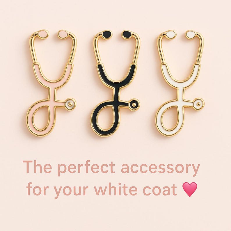 Pink Stethoscope Enamel Pin - Cute Nurse & Doctor Badge, Lanyard, or ...