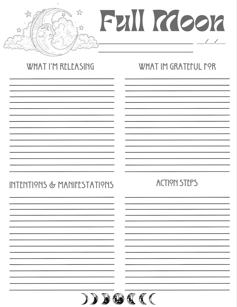 Full Moon Ritual Sheet PDF Printable - Etsy