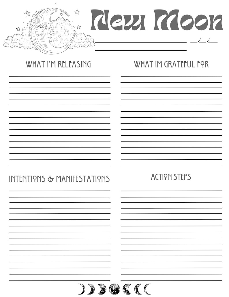 New Moon Ritual Sheet PDF Printable - Etsy