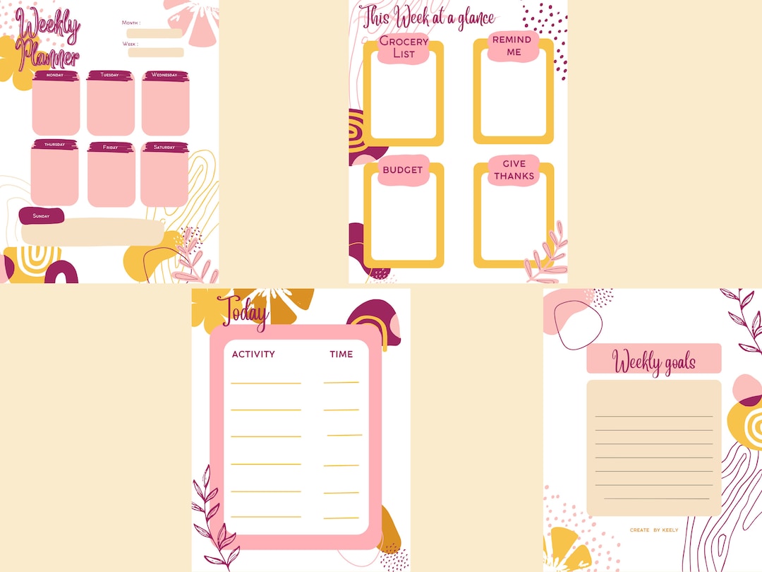 Weekly Good Vibes Digital Planner I Activity List I Weekly Activities I ...