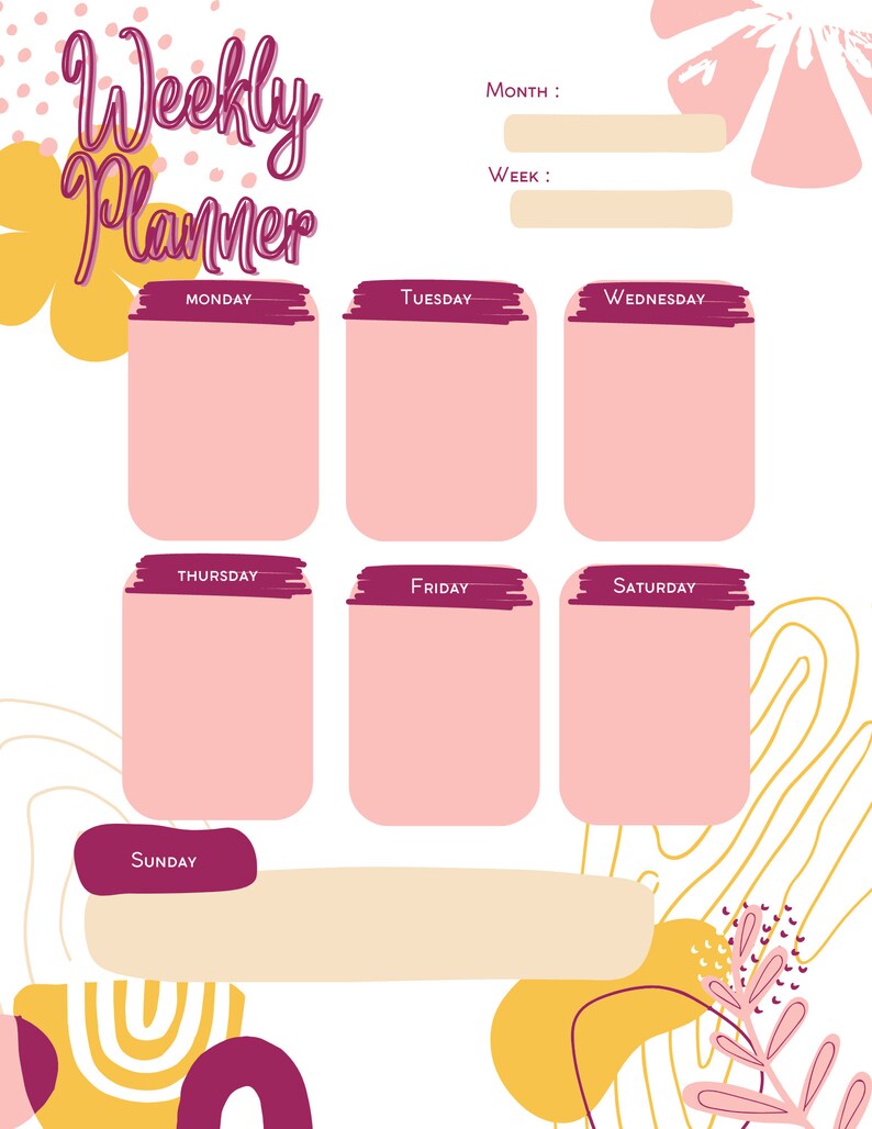 Weekly Good Vibes Digital Planner I Activity List I Weekly Activities I ...