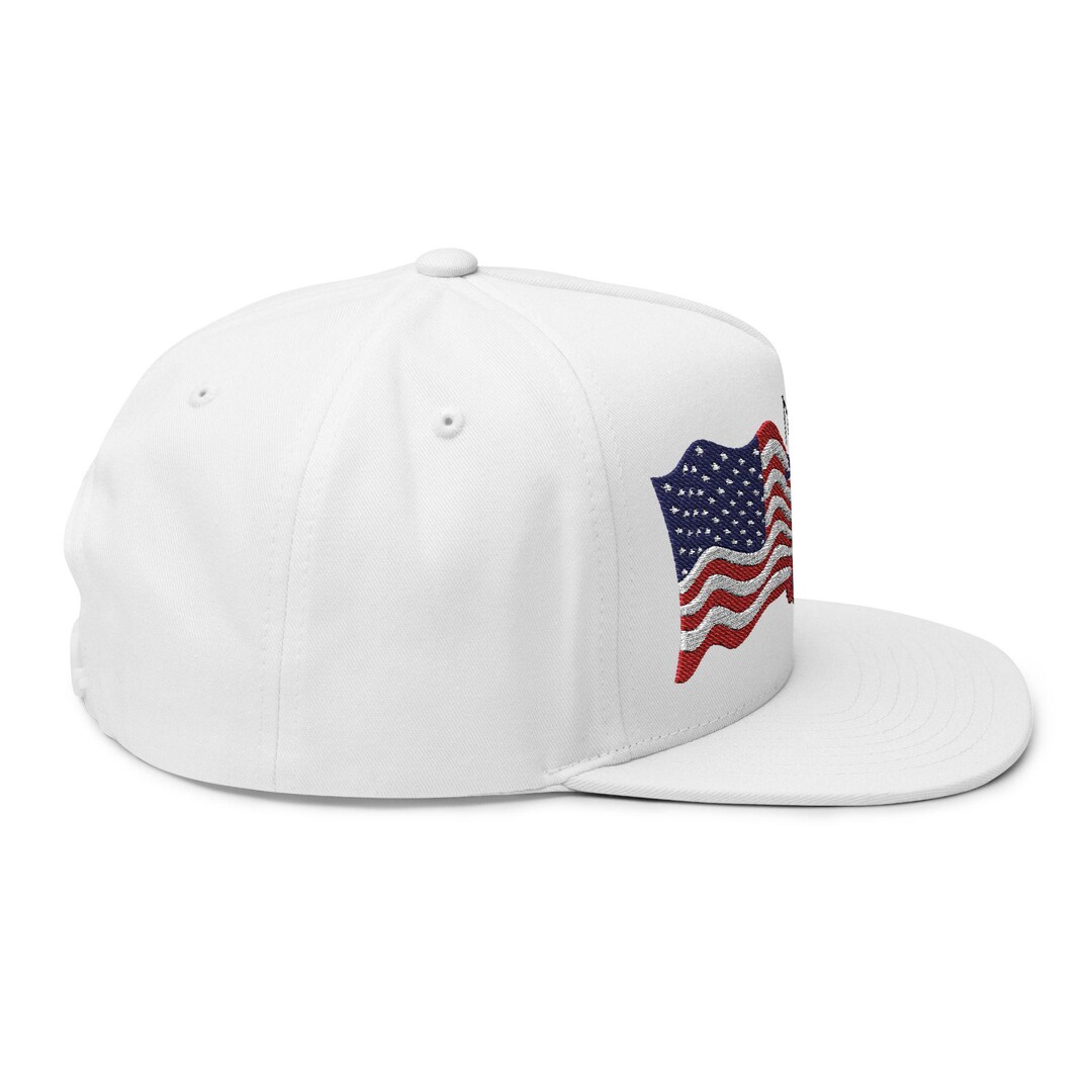 Patriotic Flat Bill Cap, Embroidered Independence Day Hat, Make America ...