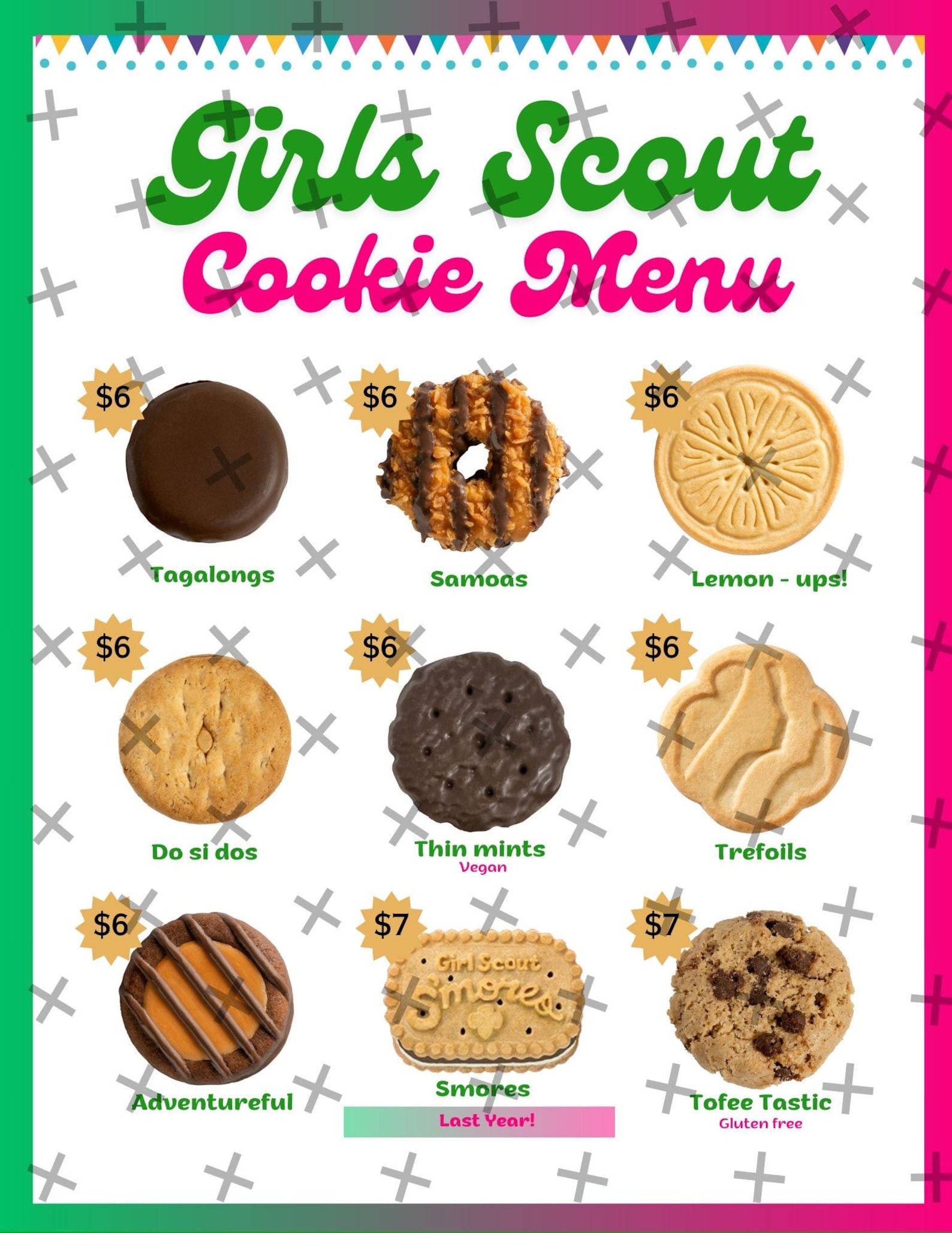 Girl Scouts Cookie Menu 2025 - Digital Printable PDF | 8.5x11 | A4 ...