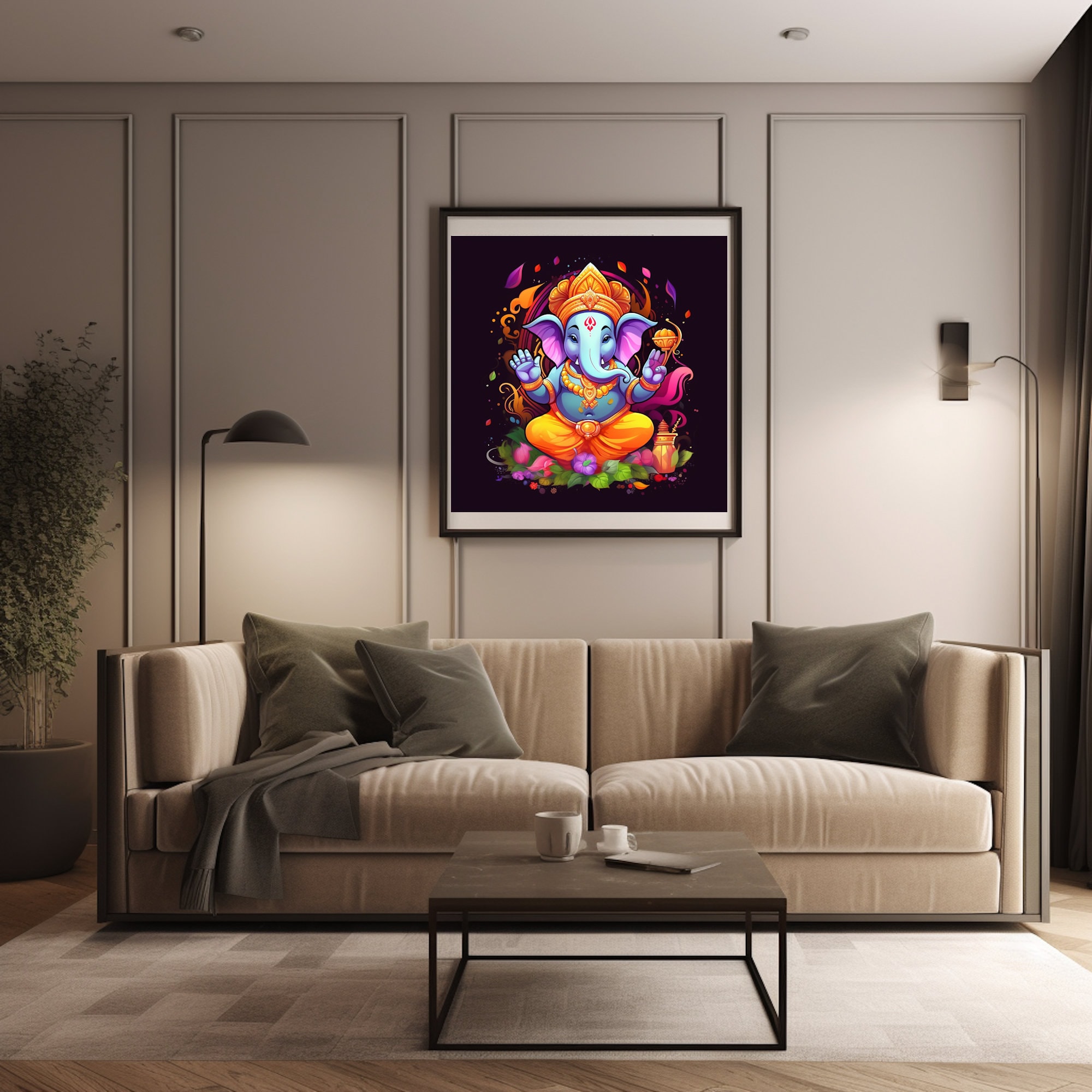 Lord Ganesh Digital Poster - Ganapati Ganesha - Elephant God Hindu ...
