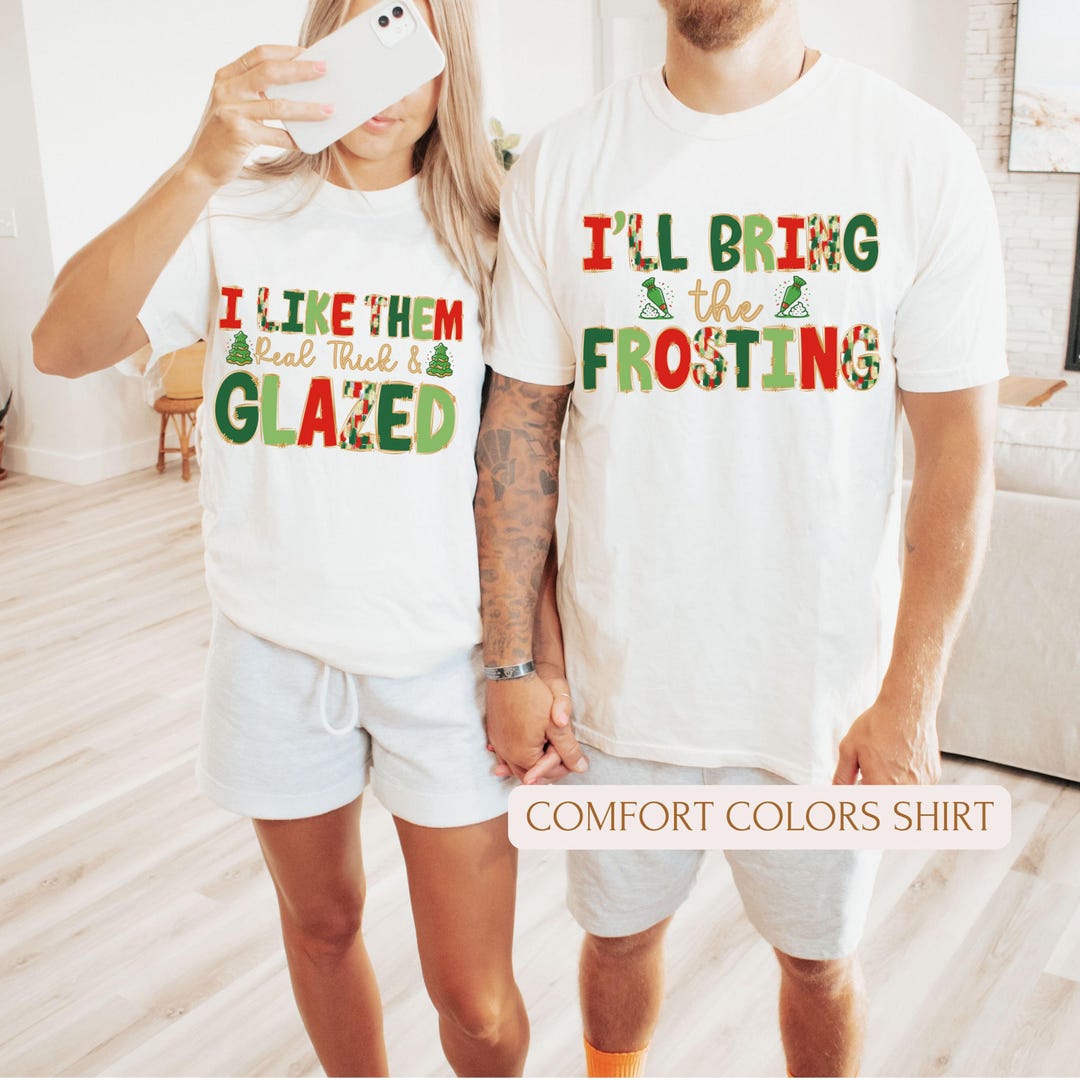 Funny Inappropriate Christmas Couple Comfort Colors Shirts, Naughty ...