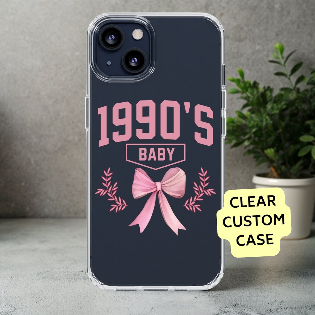 Custom Clear Coquette Phone Case, Custom Birthday Gift, Pink Bow, 30th ...