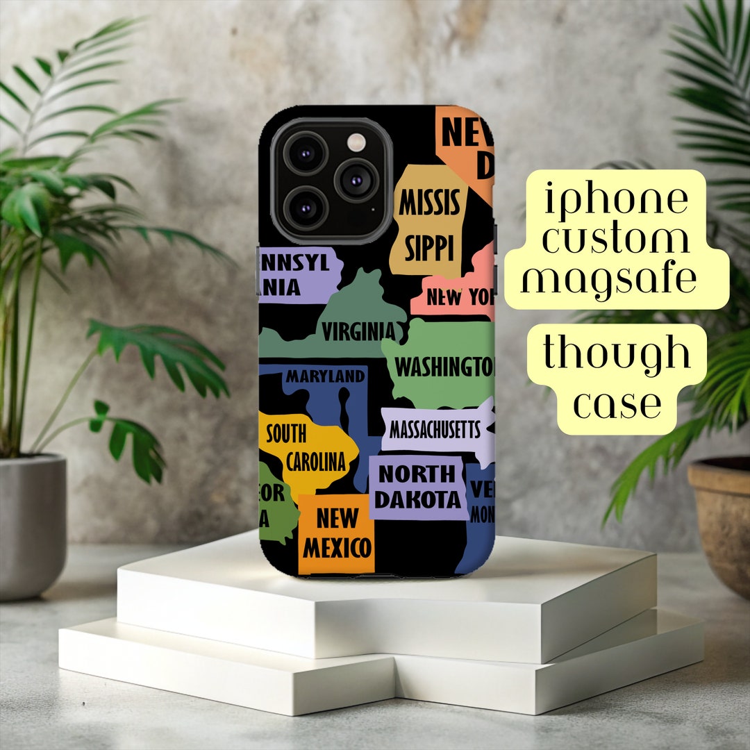 Create Your Own Custom Magsafe USA Travel Stamp Phone Case, Travel Case ...