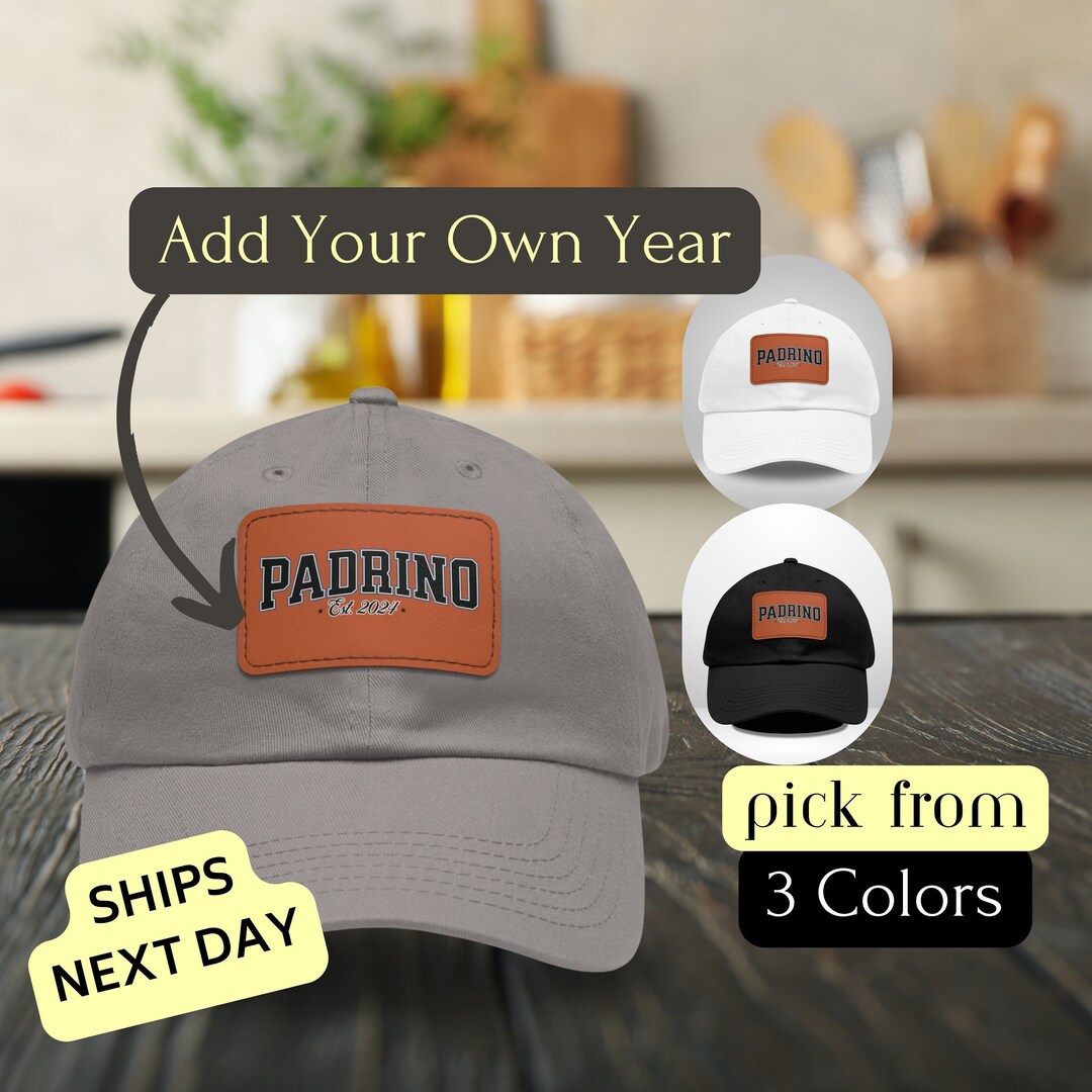 Personalized Godfather Proposal Leather Patch Trucker Hat, Custom Year ...