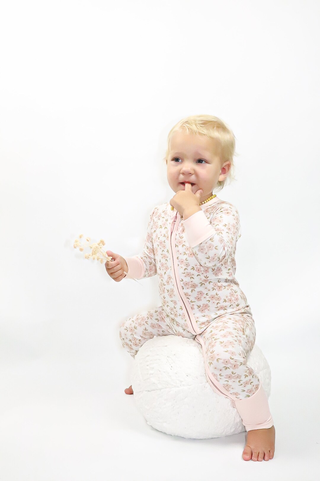 Addy Long Sleeve Bamboo Baby Romper | Girl Zip Romper | Bamboo Pajamas ...