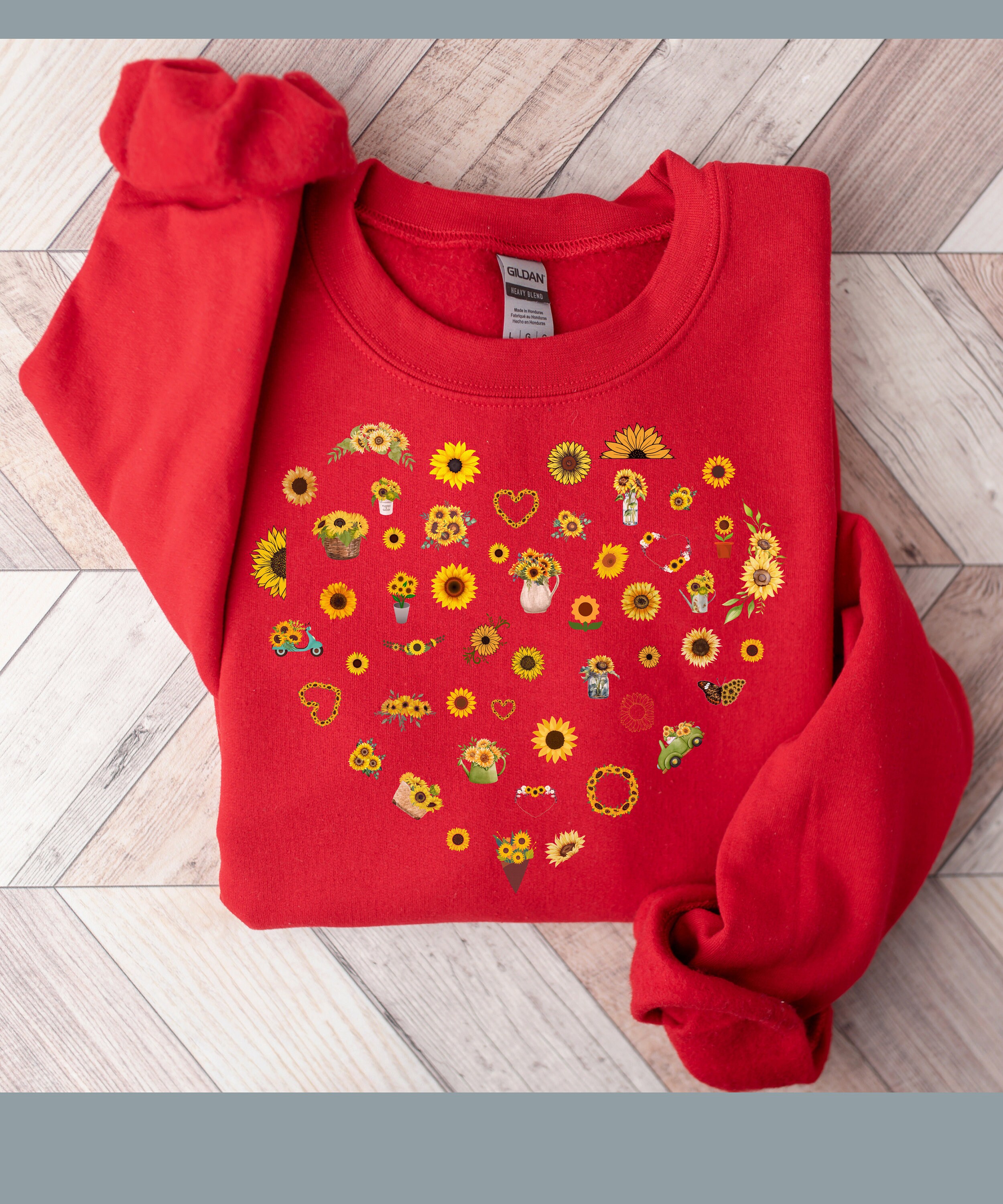 Sunflower Sweatshirt, Sunflower Heart Sweatshirt, Sunflower Tshirt ...