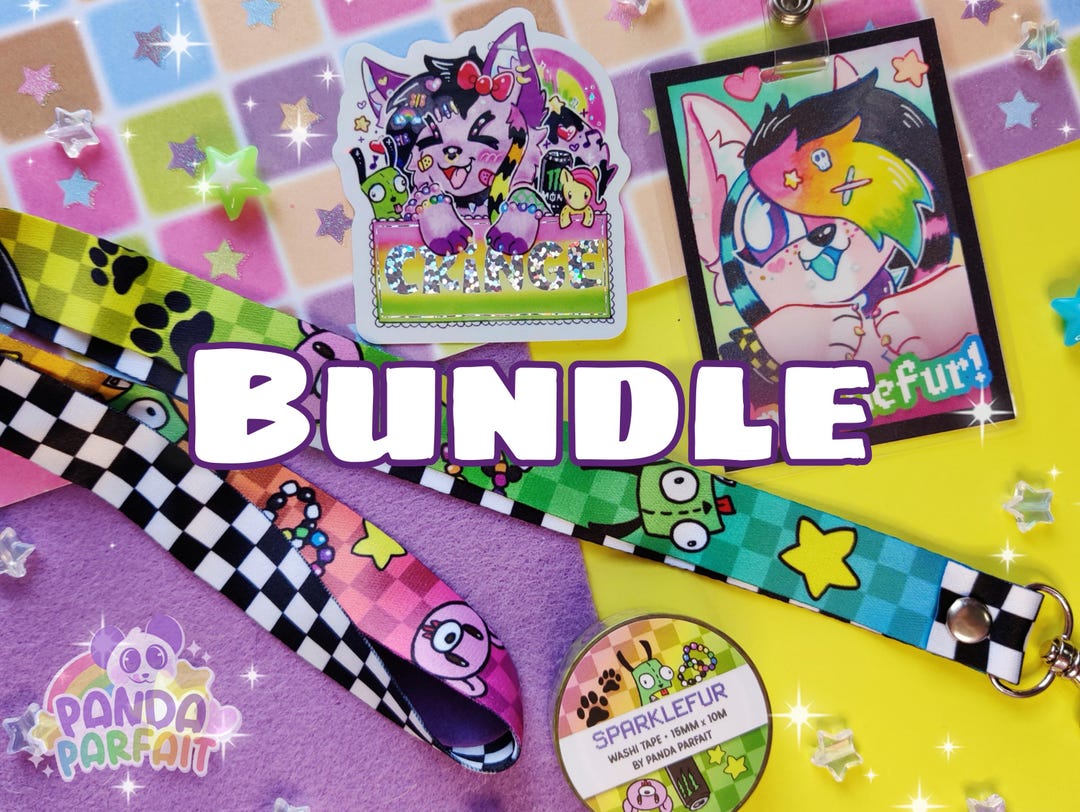 Sparkle Furry Merch BUNDLE - Washi Tape, Lanyard, Species Badge ...
